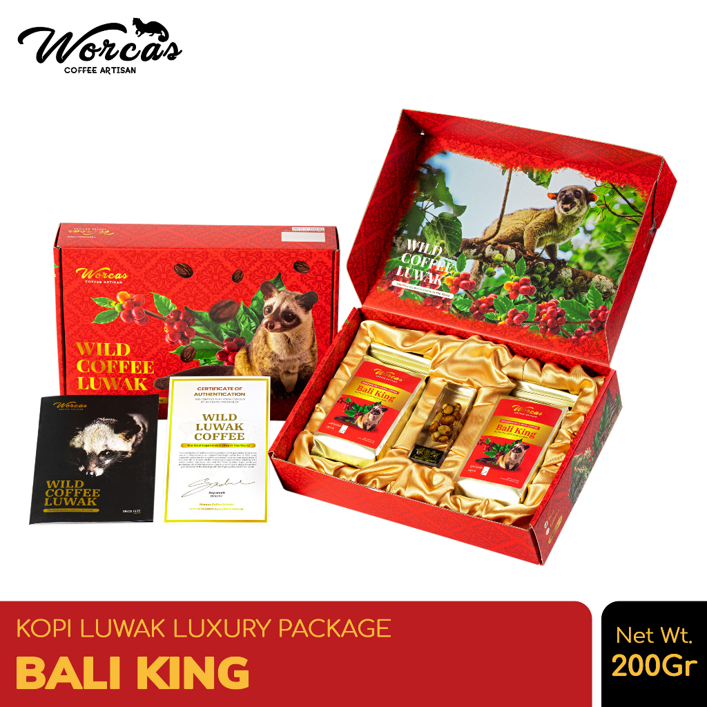 Jual WORCAS Kopi Luwak Liar Bali King Luxury Package 200gr | Shopee ...