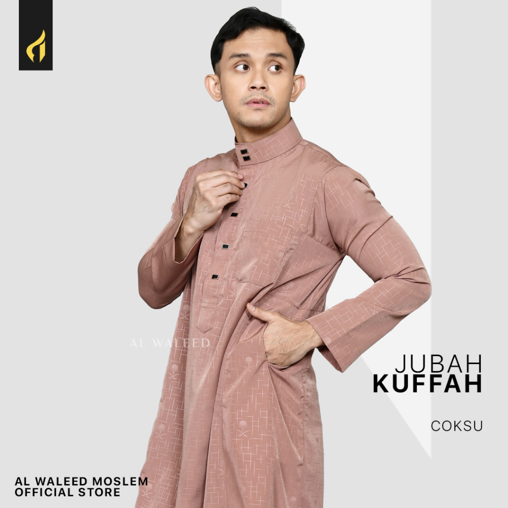 Jual Al waleed moslem jubah Kuffah lengan panjang oblong warna putih ...