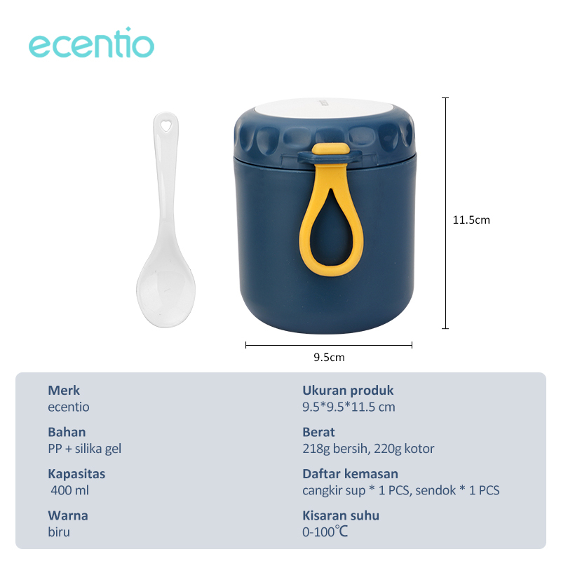 Jual ecentio cangkir sup tahan panas free sendok anti tumpah food jar ...