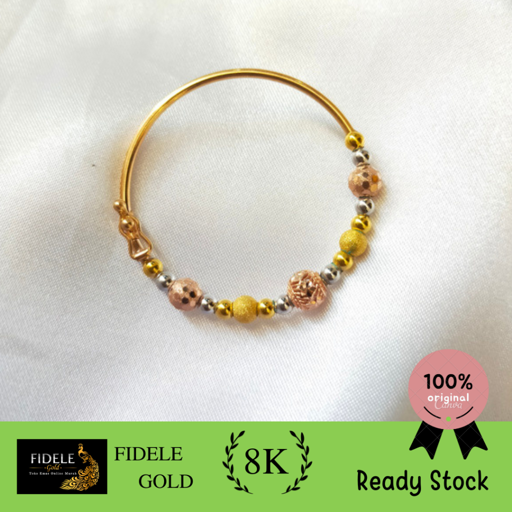 Jual Gelang candy bola emas asli gelang anak fashion gelang bayi 375 ...