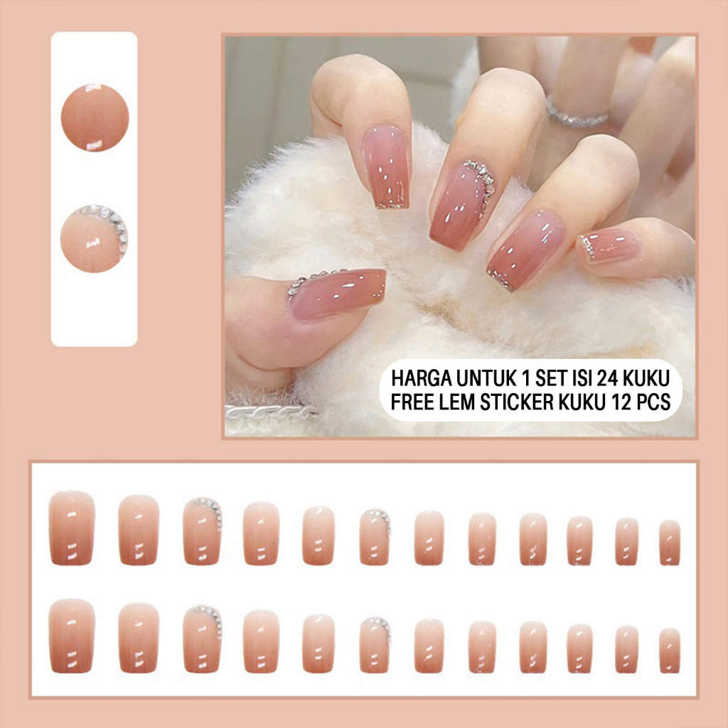 Jual Kuku palsu 3d nail art fake nails panjang wedding pengantin ...