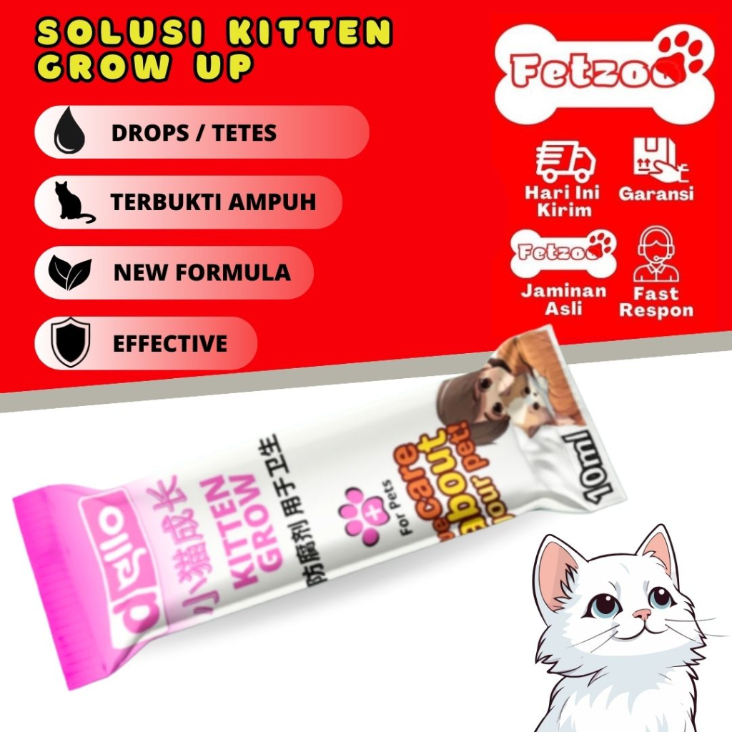 Jual DELLO Obat Vitamin Anak Kucing Nutrisi Pertumbuhan Anak Kucing ...