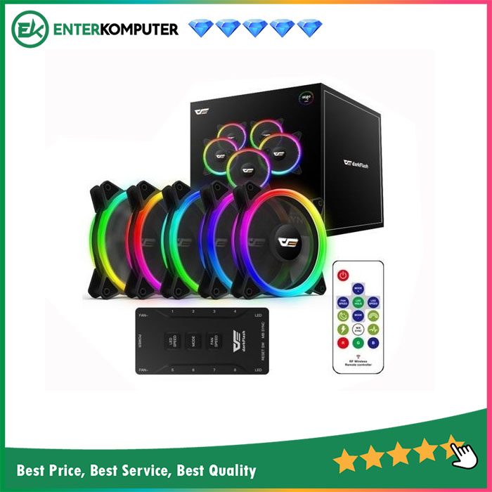 Jual Aigo DarkFlash DR12 Pro 5in1 Double Ring Fan RGB (5 Pack) | Shopee ...