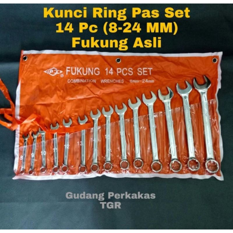 Jual Kunci R/P Set 14Pcs 8-24 FUKUNG ASLI Ring Pas Set 14 Pcs 8-24MM 8MM - 24MM Combination ...
