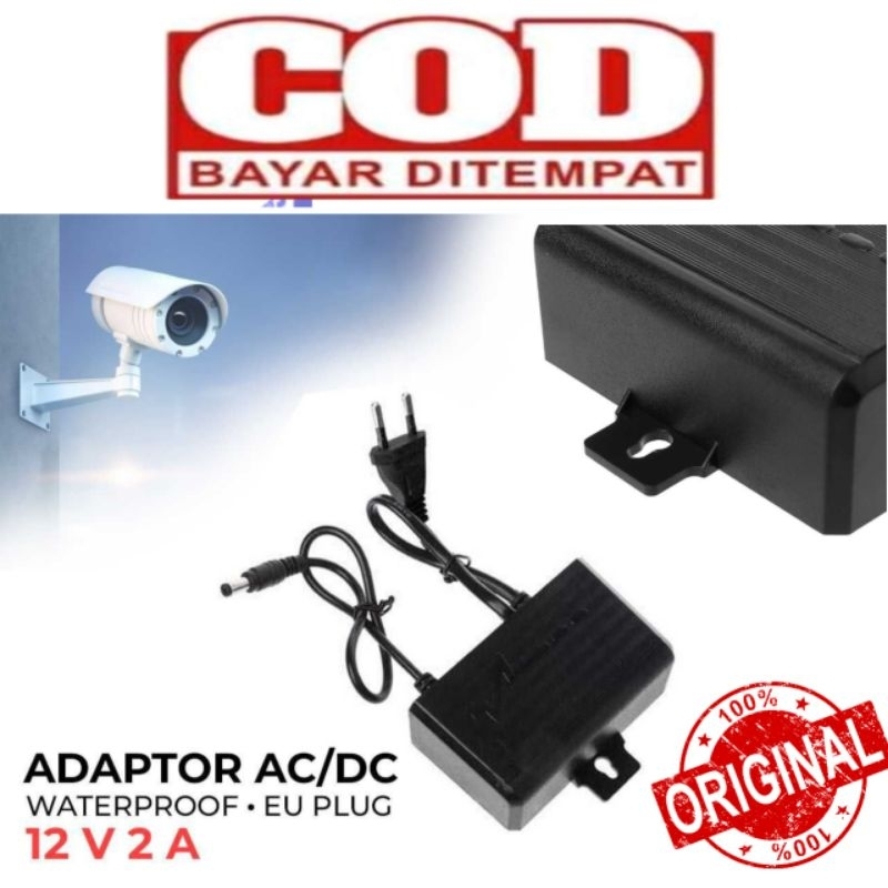 Jual Power supply Adaptor cctv 12 V 2 A DC Outdoor Waterproof catu daya ...