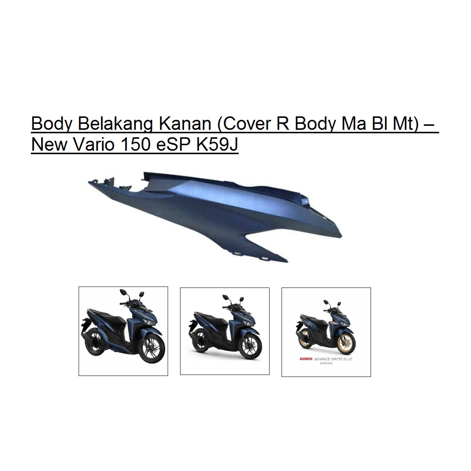 Jual Body Belakang Kanan (Cover R Body Ma Bl Mt) – New Vario 150 eSP ...