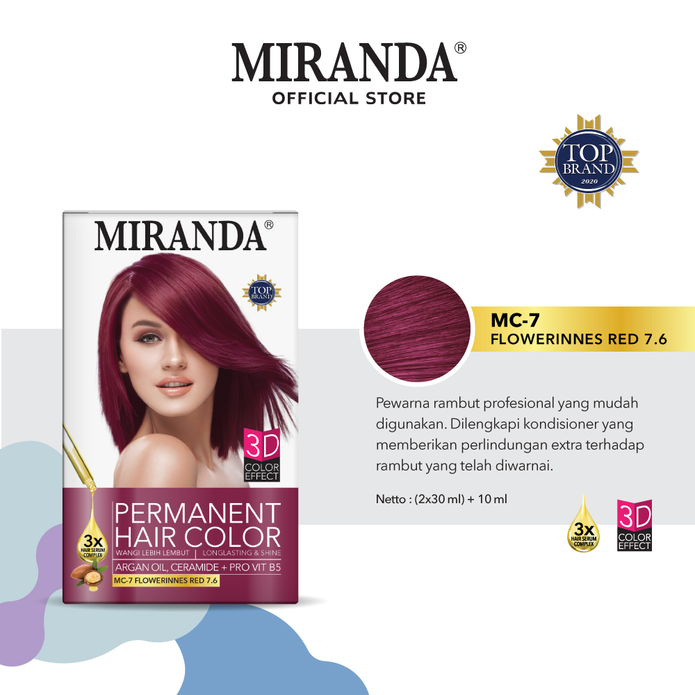 Jual Miranda Hair Color (Cat Rambut Permanen) MC7 Floweriness Red 30ml ...