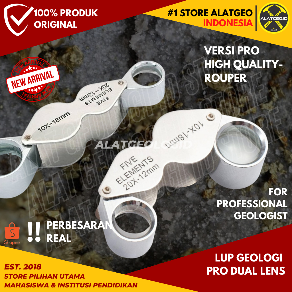 Jual Kaca Pembesar Geologi Lup non 10x 20x Pro Dual Rouper - Perhiasan ...