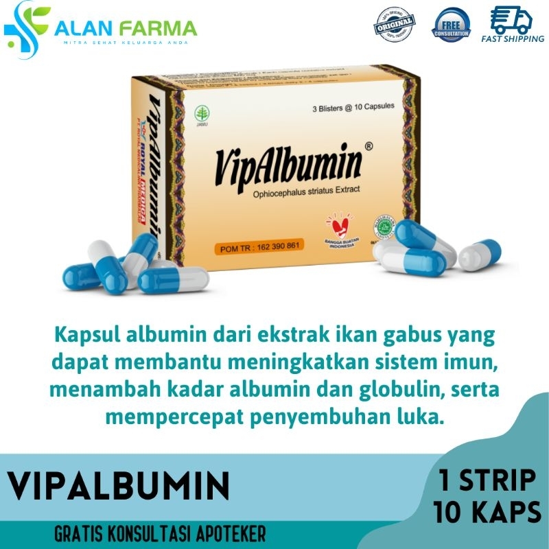 Jual Vip Albumin Strip isi 10 Kaps | VipAlbumin 1 Strip | Shopee Indonesia