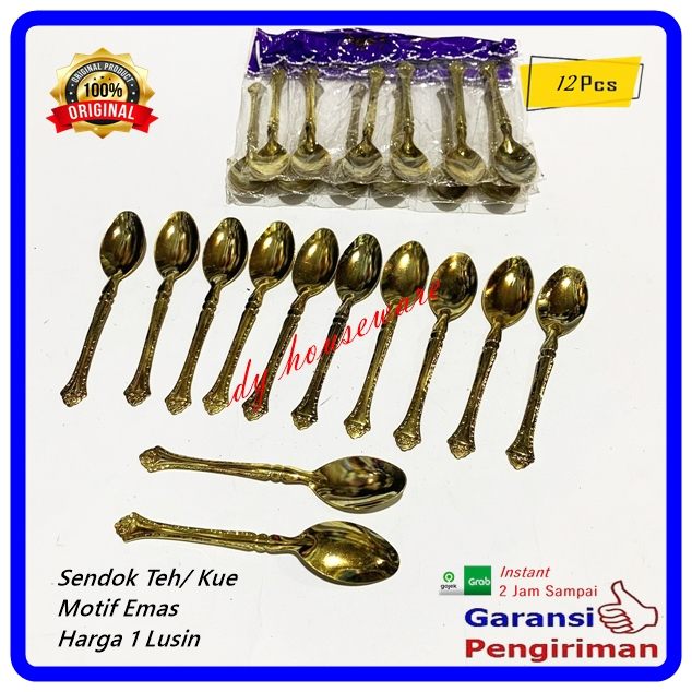 Jual Sendok Teh Stainless Emas Sendok Kue Kecil Dessert Spoon Gold ...