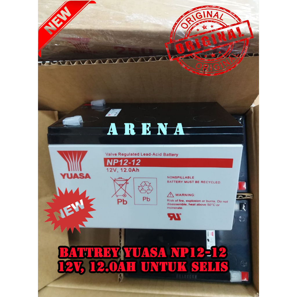 Jual Battery Kering Yuasa NP12-12 / Baterai Kering Yuasa 12v 12ah ...