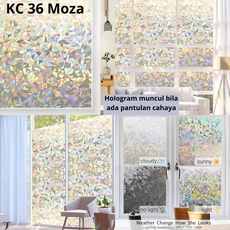 Jual SETIKER STICKER STIKER KACA LEBAR 120CM 60CM HOLOGRAM SUNBLAS ...