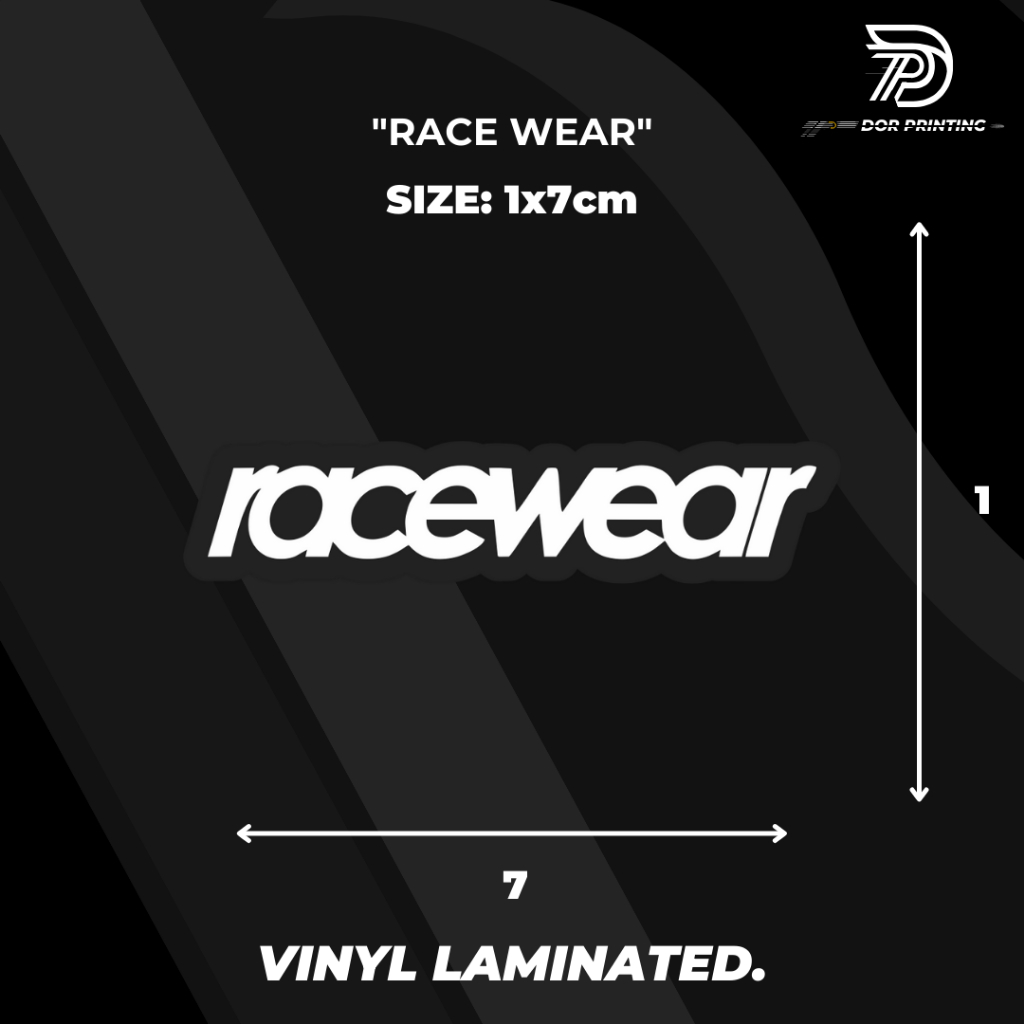 Jual STICKER/ RACEWEAR VIRALL KEREN TEKS RACEWEAR | Shopee Indonesia