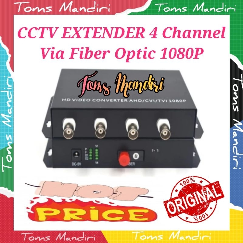 Jual CCTV Extender 1080P 4 Channel via fiber optic(FO) up to 20KM 1080P ...