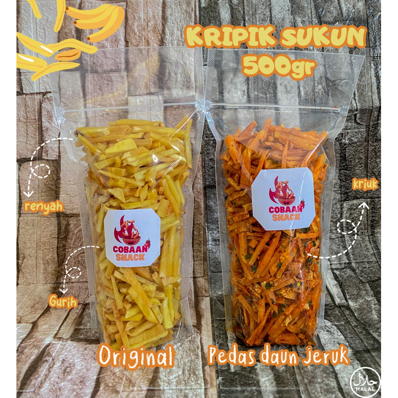 Jual KRIPIK SUKUN STIK PEDAS DAUN JERUK DAN ORIGINAL ASIN 500gram ...