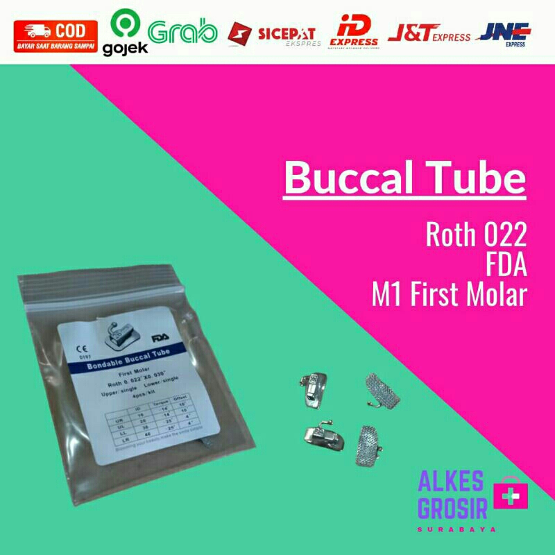 Jual Buccal Tube Bucal Tube M1 M2 Mini Roth 022 FDA First Molar Orthodontic Pengunci Behel ...