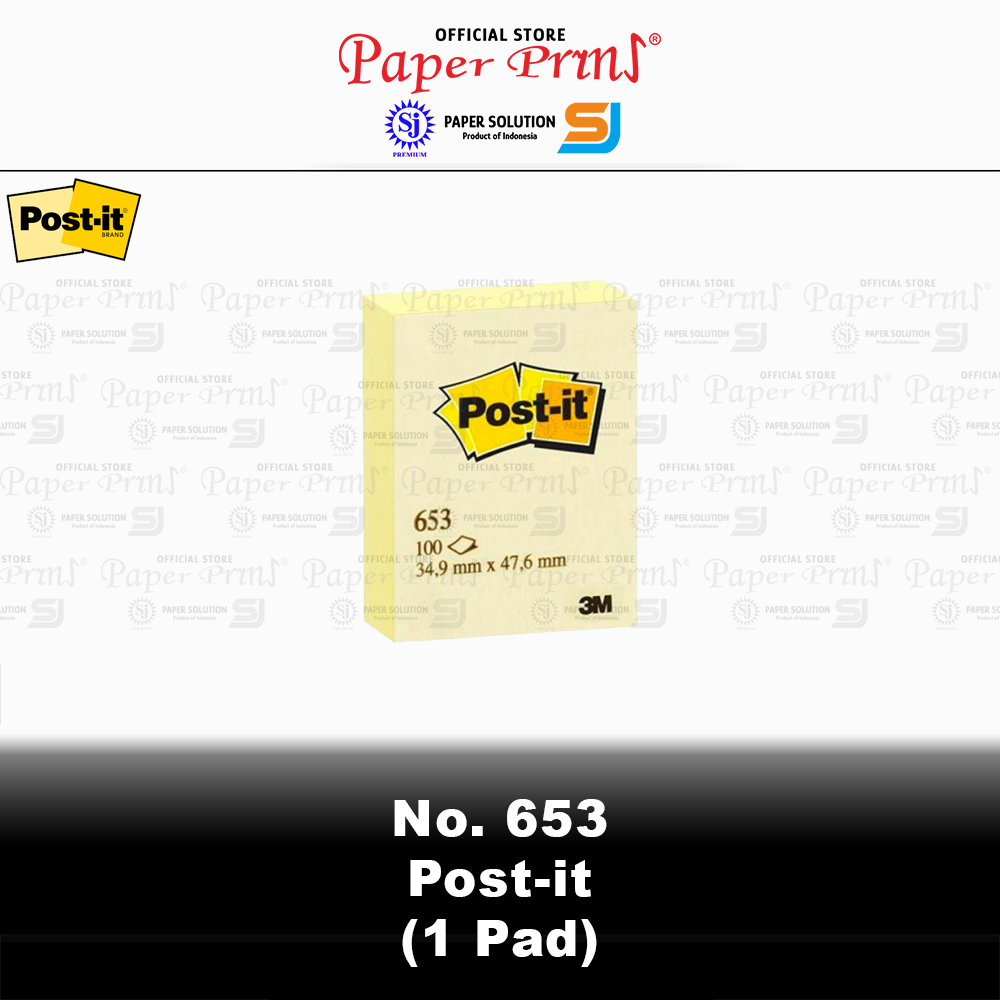 Jual Memo Sticky Note Post it 3M No. 653 - 1 Pad | Shopee Indonesia