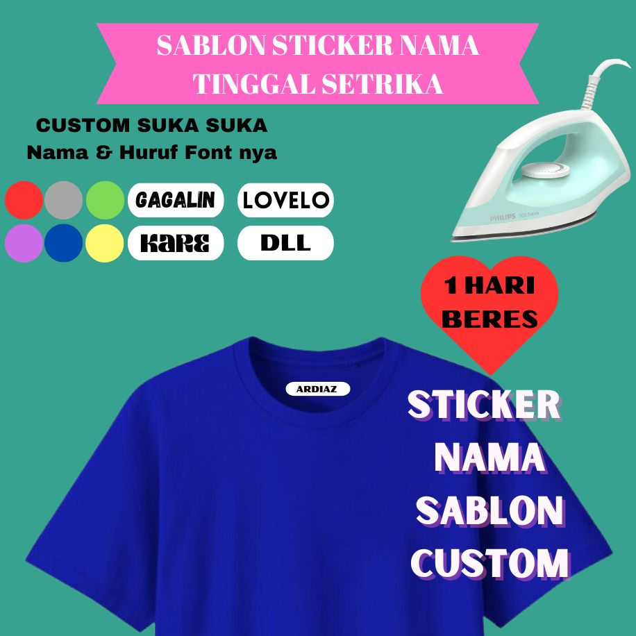 Jual Jual Sticker Nama Sablon Label Nama Baju Sticker Label Nama Anak ...
