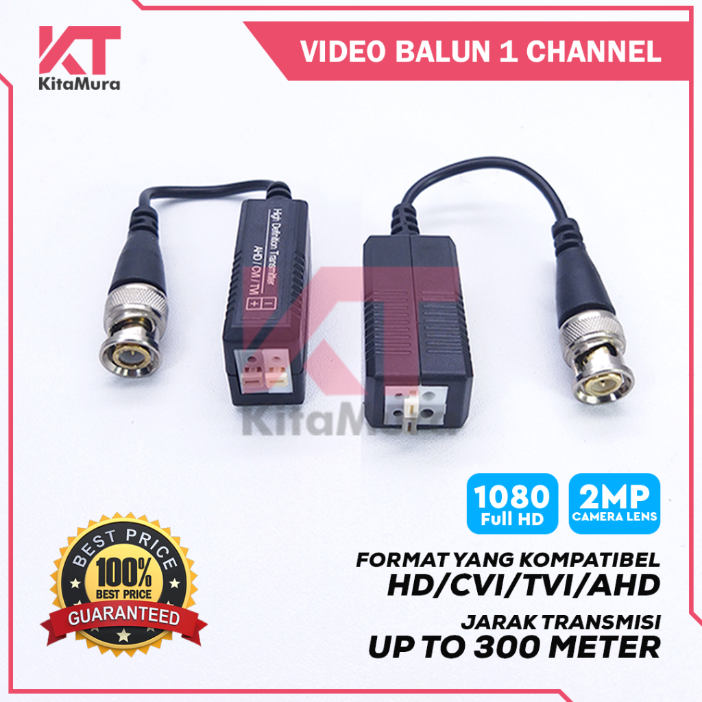 Jual Connector Balun 1CH Passive 1080/2MP || Connector Balun 300 Meter CVI/TVI/AHD | Shopee ...