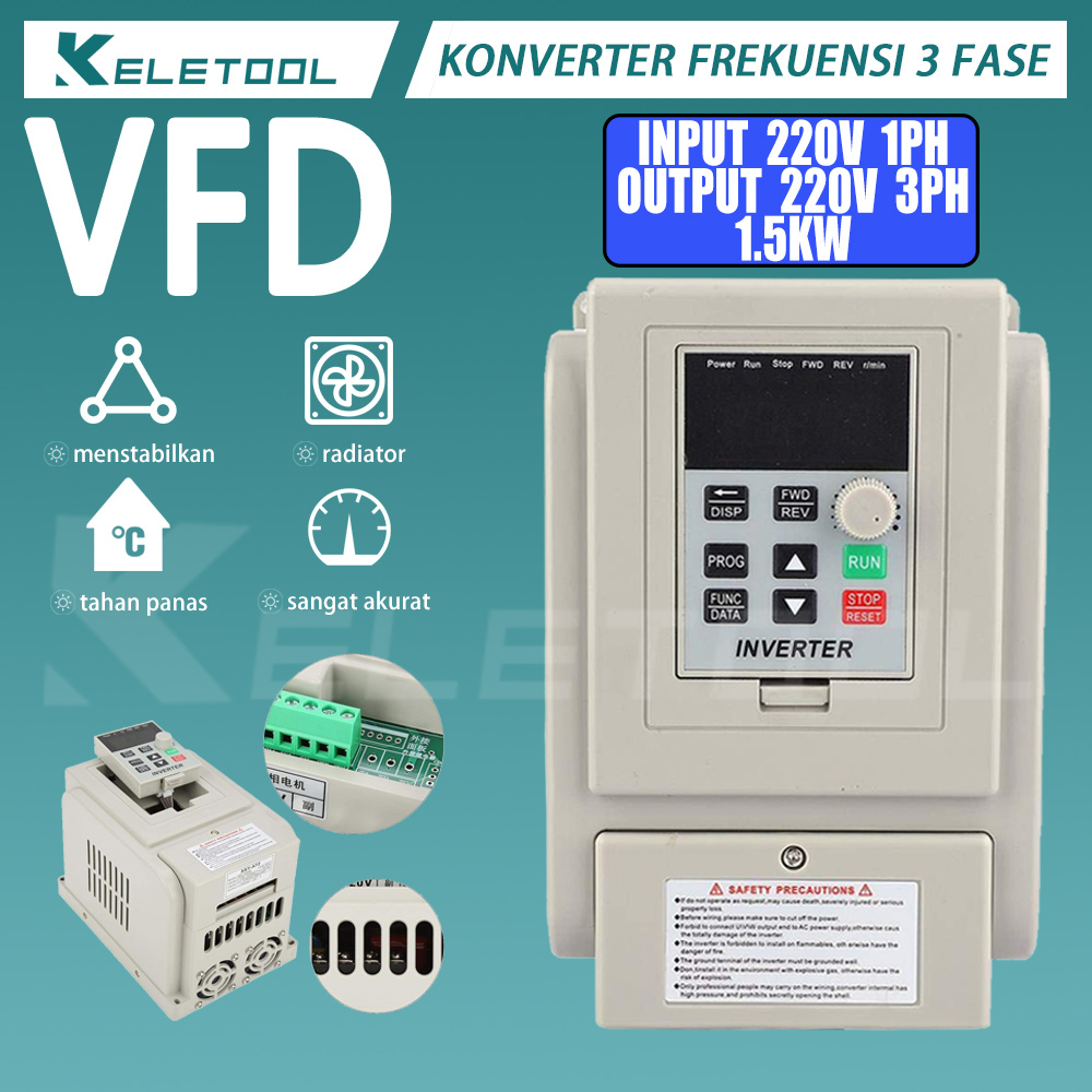 Jual Keletool 4 KW Pengatur kecepatan VFD inverter Konverter Frekuensi AC 220V PENGENDALI PWM ...