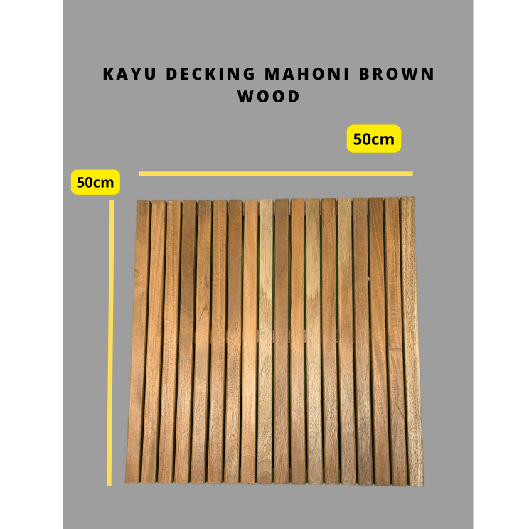 Jual Kayu Decking Mahoni Brown Wood (50cm x 50cm Tebal 3cm) Deckingtile ...