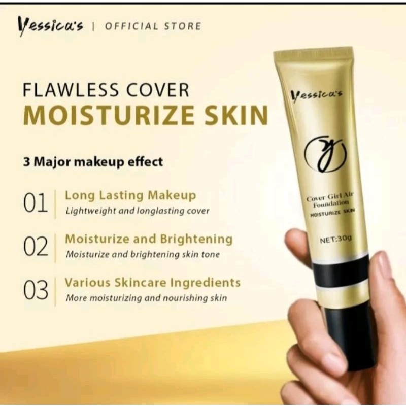 Jual Yessica Waterproof Foundation Cover Girl Air Moisturize Skin ...