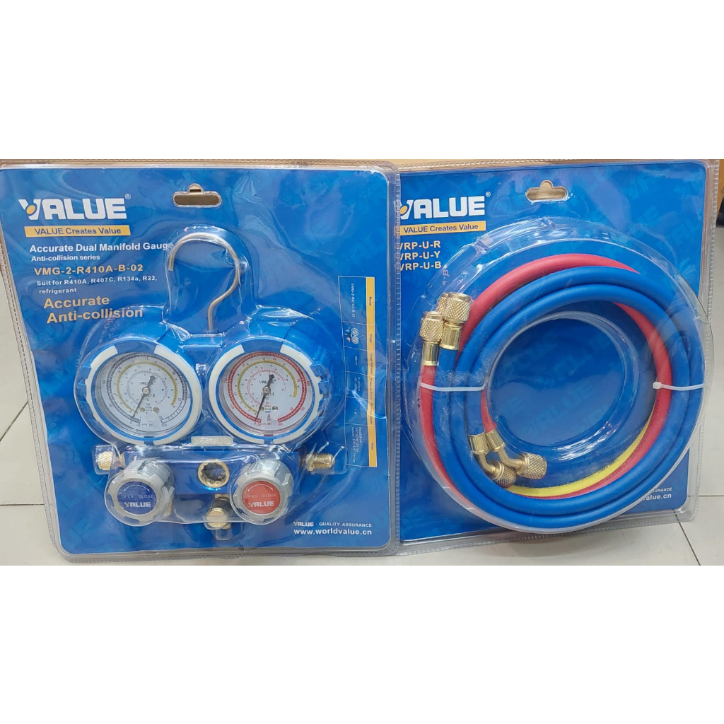 Jual Testing Manifold analizer AC alat isi AC R410 R32 R22 R134 value ...