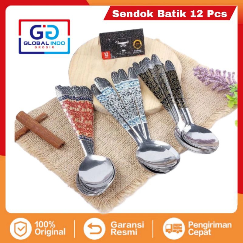Jual Sendok Makan Motif Batik 1 Lusin Peralatan Makan Stainless Sendok ...