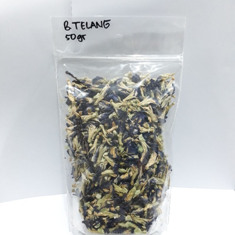 Jual Bunga Telang Kering/Kembang Teleng/Blue Pea/Kemasan 10 Gram dan 50 ...
