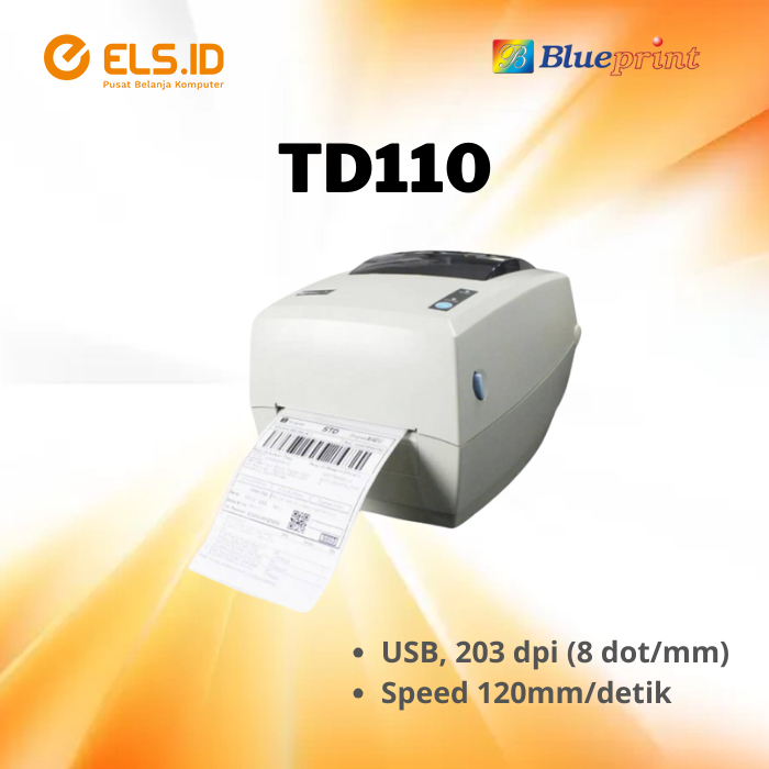 Jual Printer Barcode Thermal / Label Resi Blueprint TD110 USB | Shopee ...