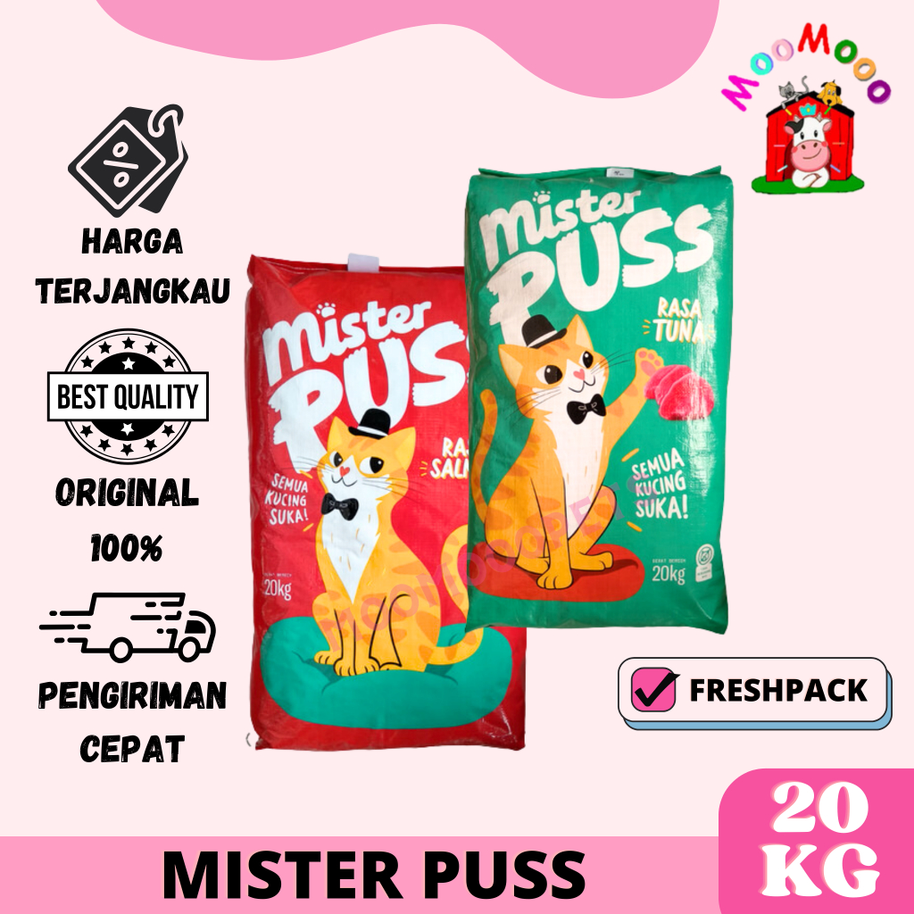 Jual MISTER PUSS 20KG MAKANAN KUCING ( DRY CAT FOOD ) | Shopee Indonesia