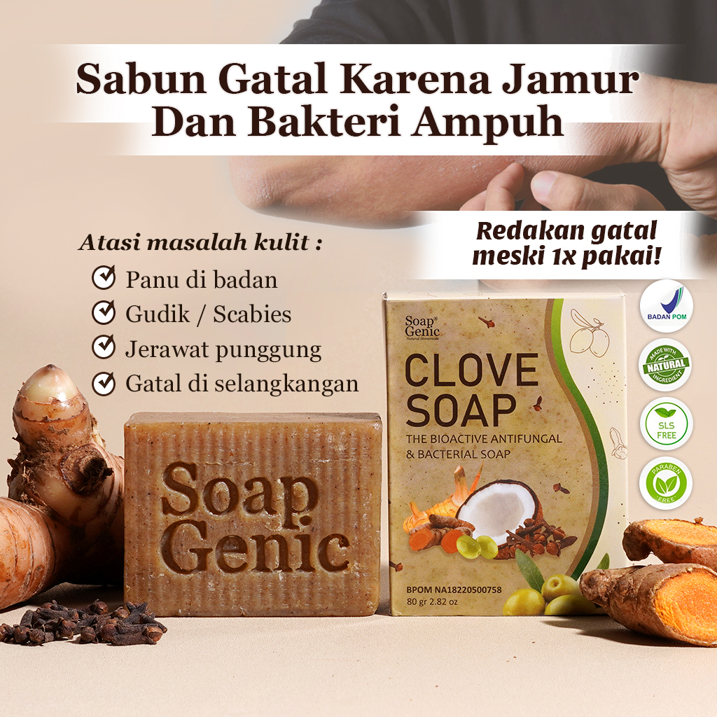 Jual Sabun Gatal Kulit di Badan Karena Jamur dan Bakteri Clove Soap BPOM 80gr | Shopee Indonesia