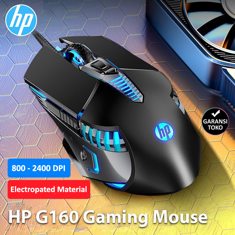 Jual HP - G160 Black Metallic RGB Gaming Mouse | Shopee Indonesia