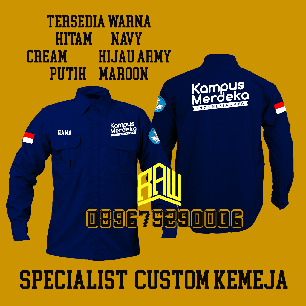Jual KEMEJA SERAGAM KAMPUS MERDEKA INDONESIA JAYA 01 | Shopee Indonesia