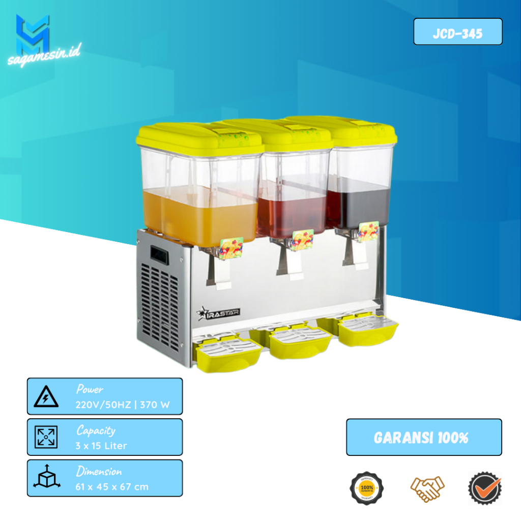 Jual Juice Dispenser JCD-345 Wirastar | Jus Dispenser 3 Tabung | Jus ...