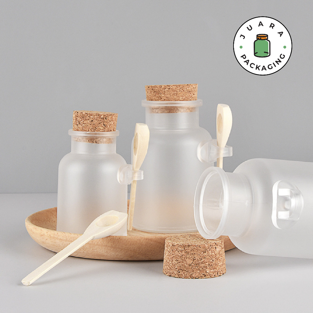 Jual Botol Acrylic Tutup Gabus 100ml 200ml 500ml Dengan Sendok Kayu ...