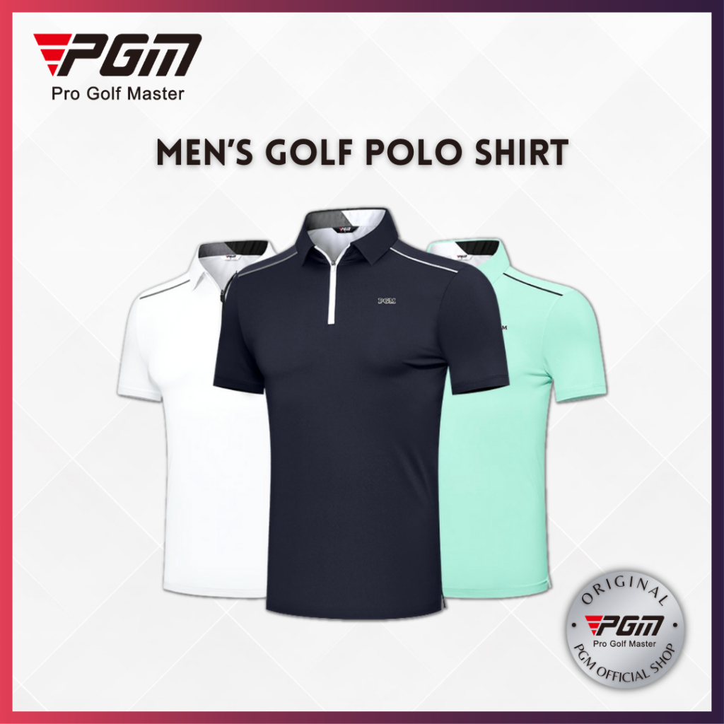 Jual PGM Polo Shirt Golf Zipper Collar Men Quick Dry Fit | Kaos Kerah ...
