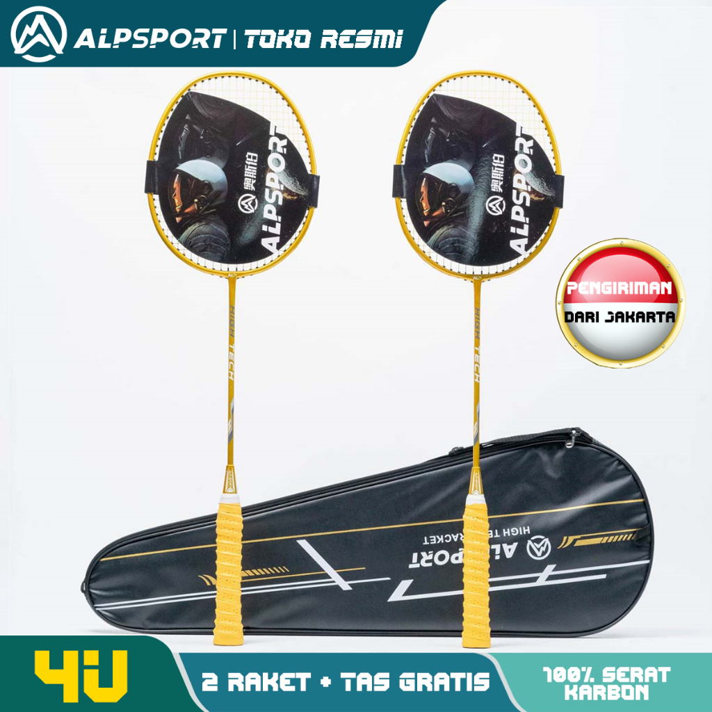 Jual ALPSPORT RR【2Raket + Tas】4U G5 100% Serat Karbon Penuh Desain Asli ...