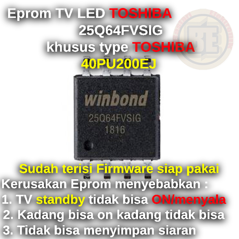 Jual Ic Eprom Firmware TV TOSHIBA 40PU200EJ | Shopee Indonesia