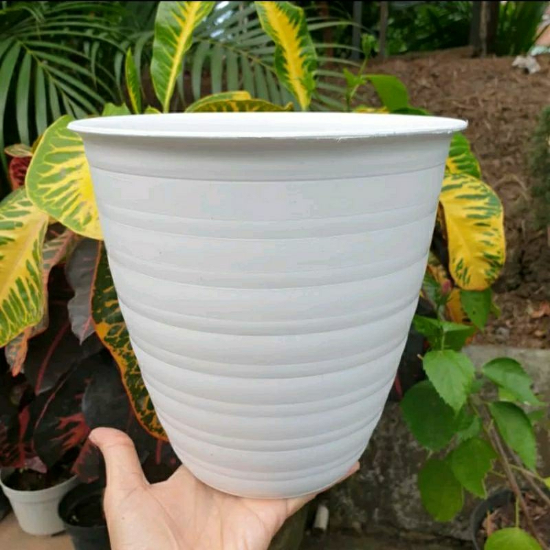 Jual pot tanaman putih 20 cm | Shopee Indonesia