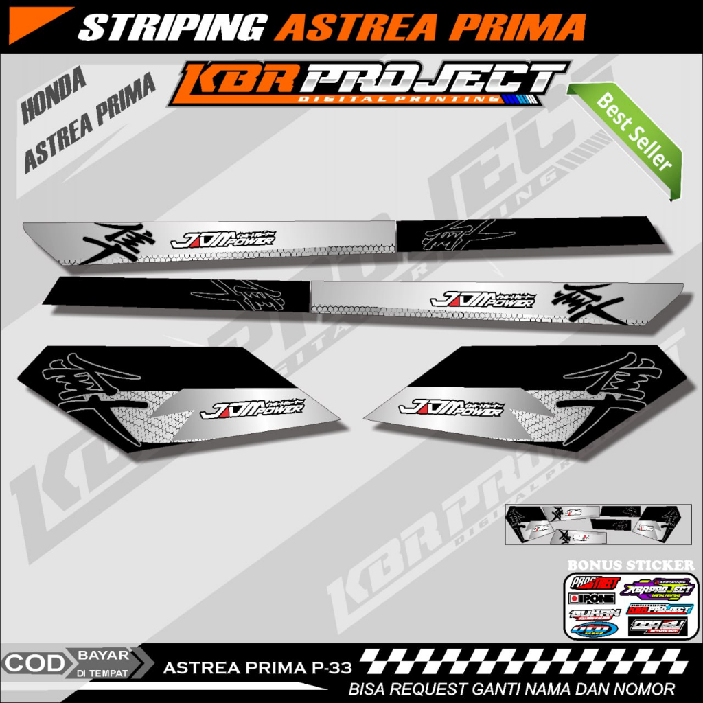 Jual ASTREA PRIMA JDM STIKER STRIPING PREMIUN MOTOR KEREN LIS VARIASI ...