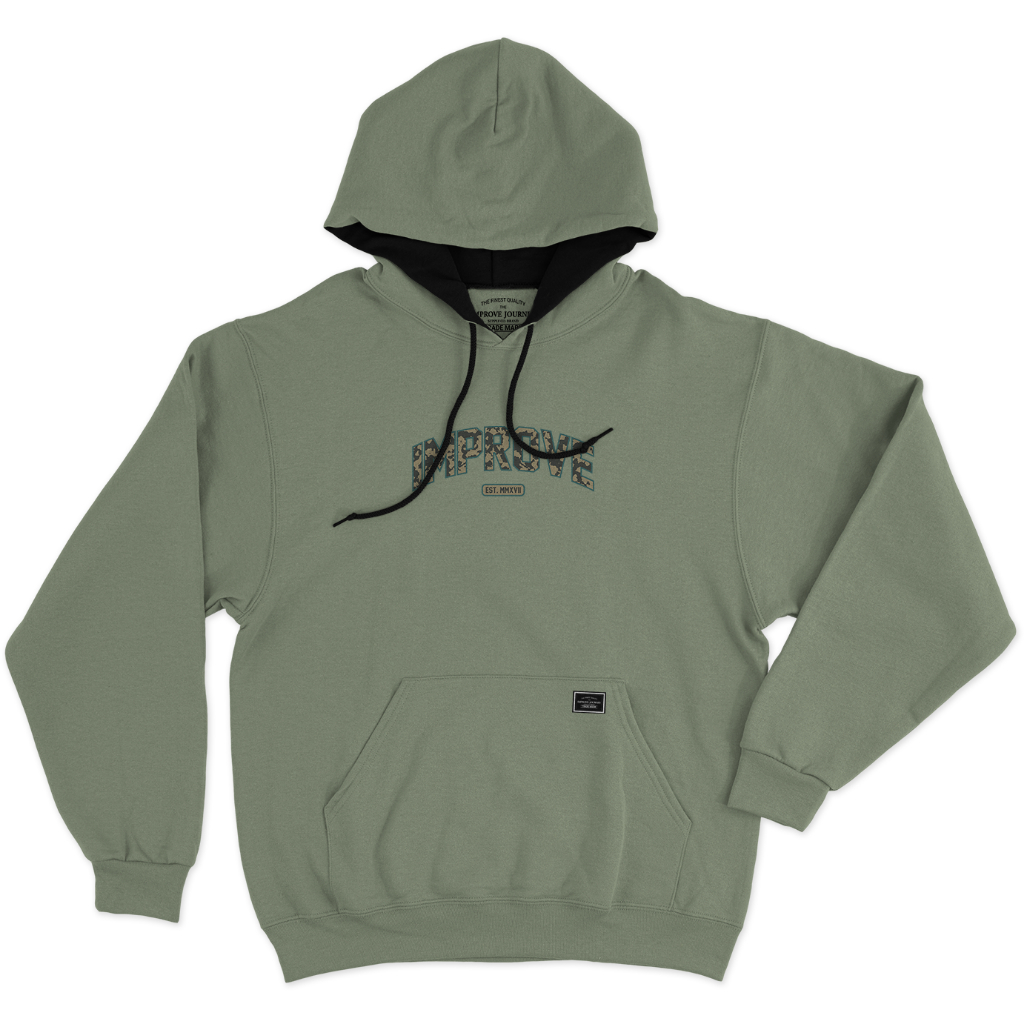 Jual IMPROVE Hoodie Distro Fleece Warna Hitam College Camo (SABLON) M ...