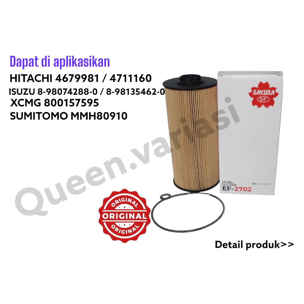 Jual FILTER SOLAR SUMITOMO / HITACHI / ISUZU / XCMG EF-2702 | Shopee ...