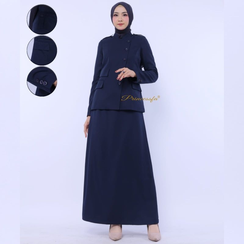 Jual Seragam guru seragam kerja navy Setelan rok A | Shopee Indonesia