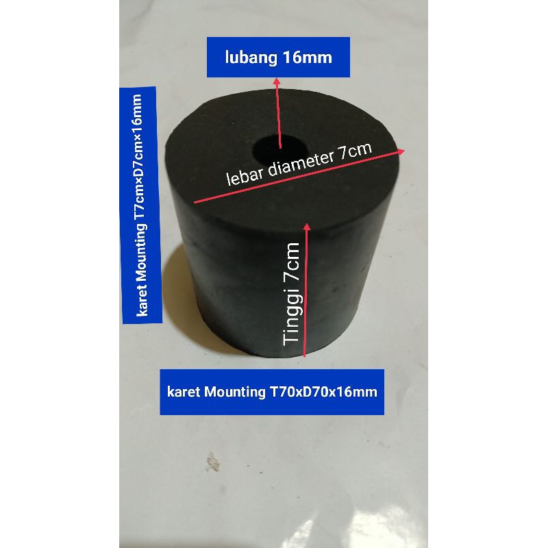 Jual karet Mounting 7cm×7cm atw Tinggi70 x D70mm lubang 16mm Engine ...