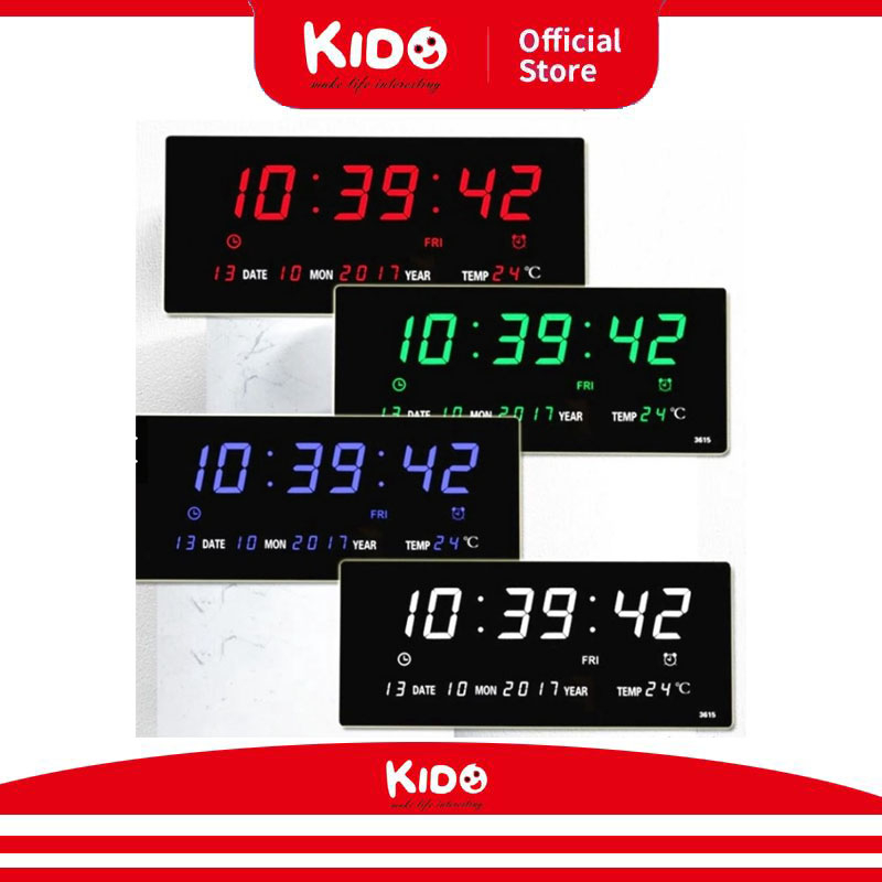 Jual Jam Digital Dinding /Digital Clock LED 3615 MERAH & HIJAU | Shopee ...