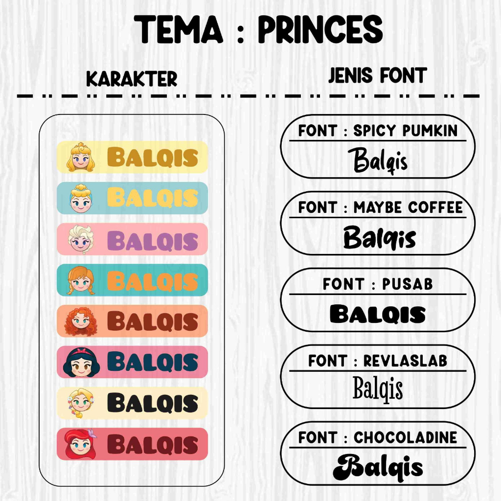 Jual Stiker Label Nama Anak Custom Small Size isi 108 pcs Waterproof ...