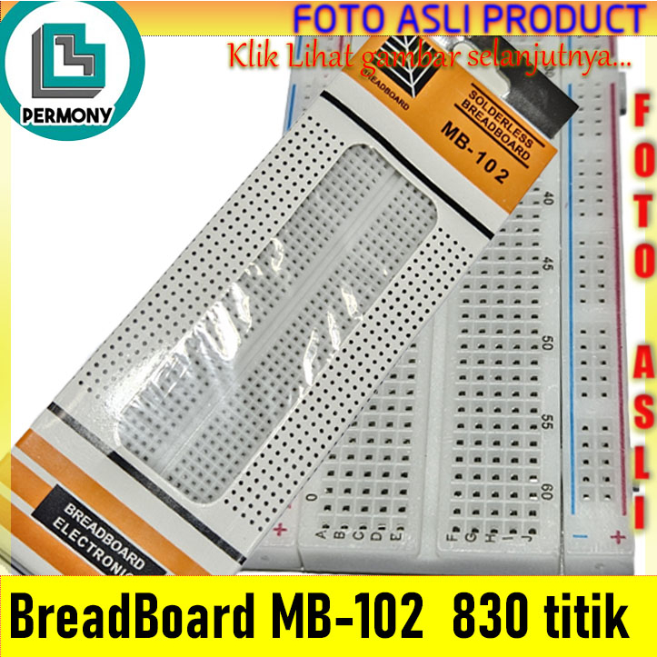 Jual Breadboard MB102 mb-102 papan test 830 400 titik point | Shopee ...