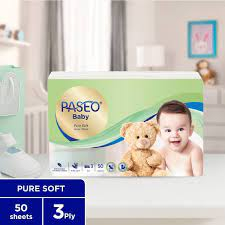 Jual Paseo Baby Pure Soft Facial travel pack 50 sheet | Shopee Indonesia