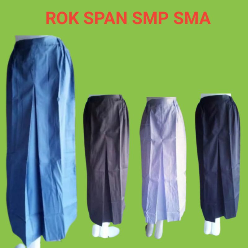 Jual ROK SPAN SMP SMA PUTIH ABU - ABU BIRU HITAM COKLAT PRAMUKA PANJANG ...